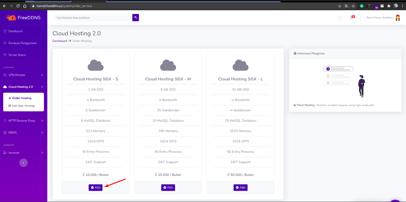 Cara Membuat Akun Cloud Hosting - FreeDDNS