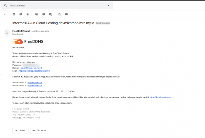 Cara Membuat Akun Cloud Hosting - FreeDDNS