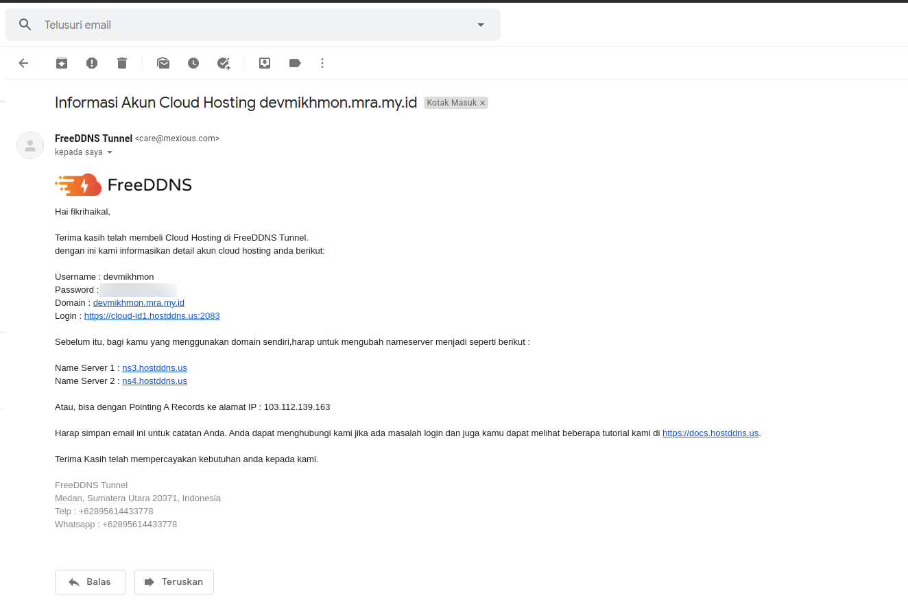 Cara Membuat Akun Cloud Hosting - FreeDDNS